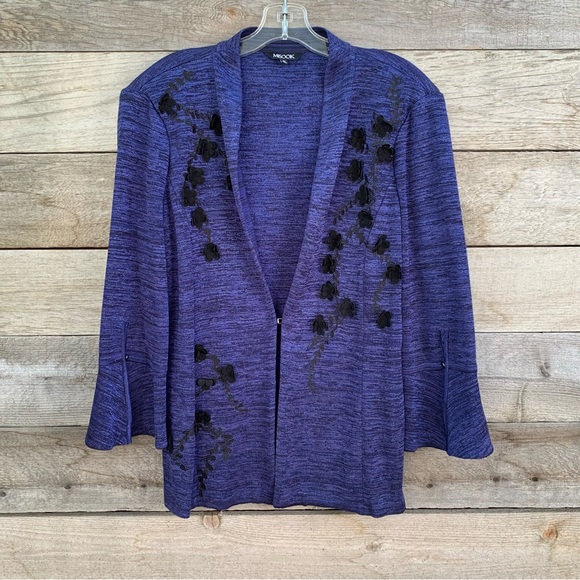 Misook | Jackets & Coats | Misook Sweater Jacket Womens M Floral ...